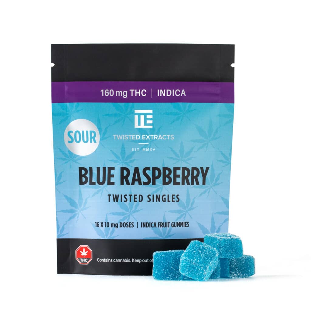 Buy Sour Blue Raspberry | Indica | 160mg THC | Twisted Singles Online ...